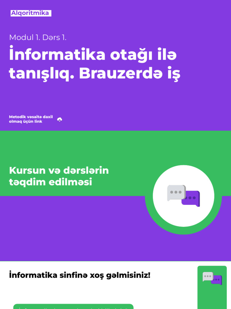 5 М1D1 (1) - İnformatika Sinfi Ilə Tanışlıq. Brauzerdə Iş ÖYRƏNMƏK | PDF