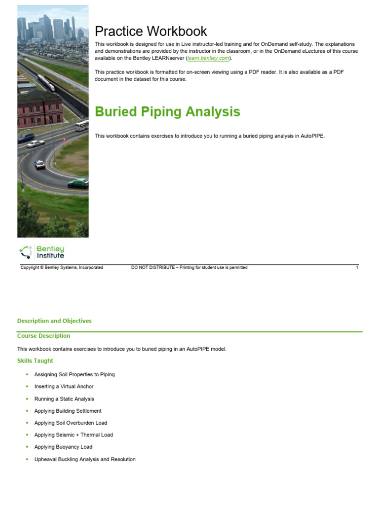 AutoPIPE Advanced - Buried Piping Analysis - Workbook | PDF | Buckling | Copyright