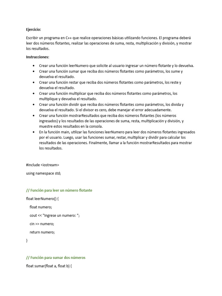 Ejercicios CPP | PDF | C ++ | División (Matemáticas)