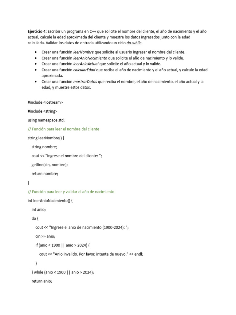 Ejercicios4 CPP | PDF | C ++ | Ingeniería Informática