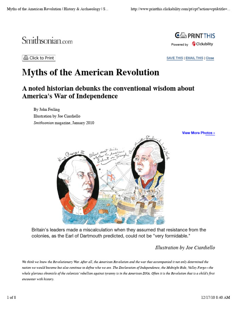 Debunking Myths of the American Revolution | PDF | George Washington ...