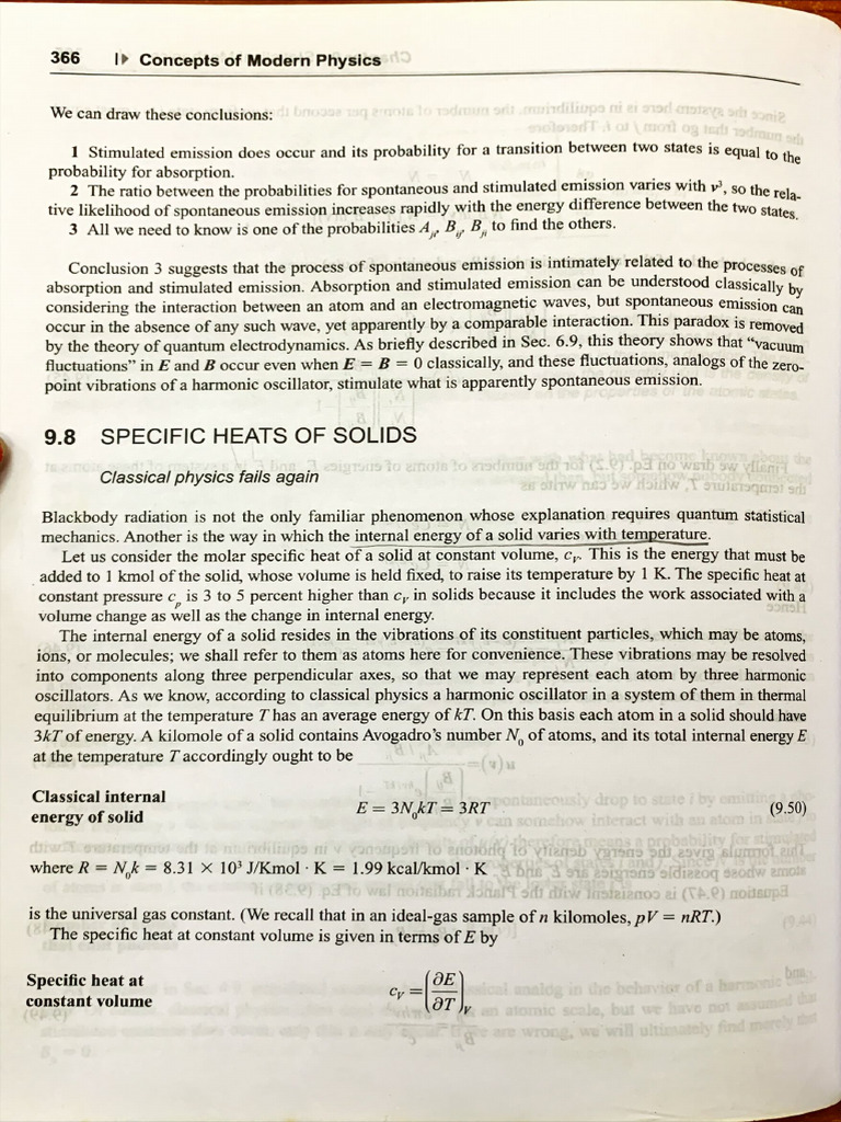 Specific Heat of Solids | PDF