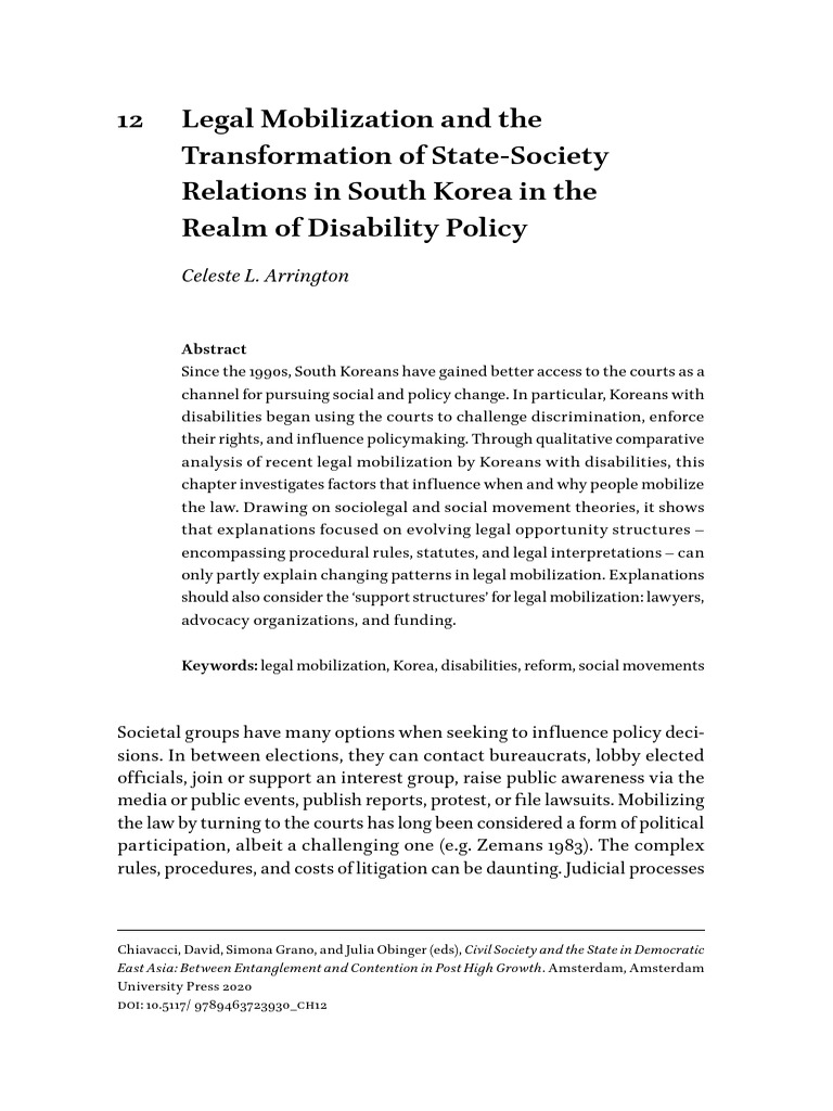 12 Legal Mobilization and The Transformation of ST | PDF | Lawsuit ...