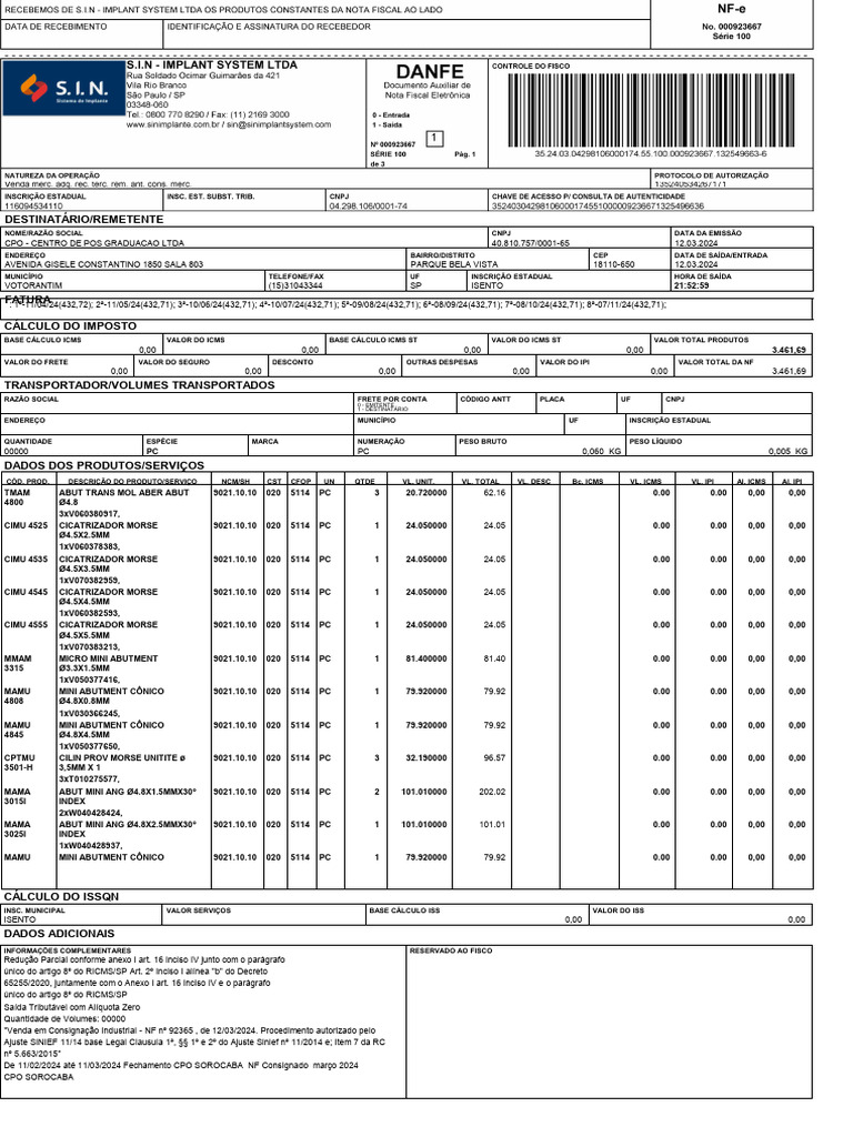 Nota Fiscal Eletrônica de Produtos S.I.N. | PDF | Recibo | Finanças ...