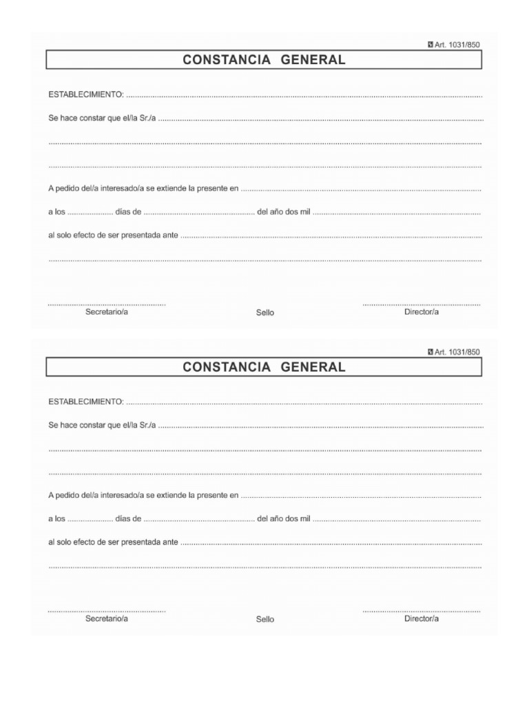 Constancia General | PDF