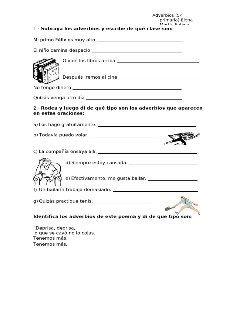 Adverbios para 5º Primaria | PDF | Adverbio