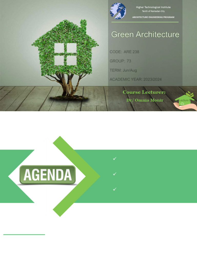 Lecture (3) The Principals and Methods of Green Architecture | PDF ...
