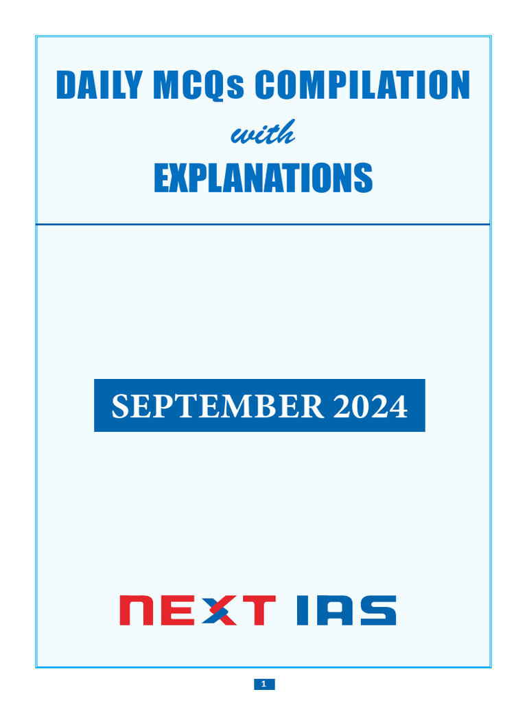 Daily MCQs with Explanations - Sept 2024 | PDF | Cost Of Living