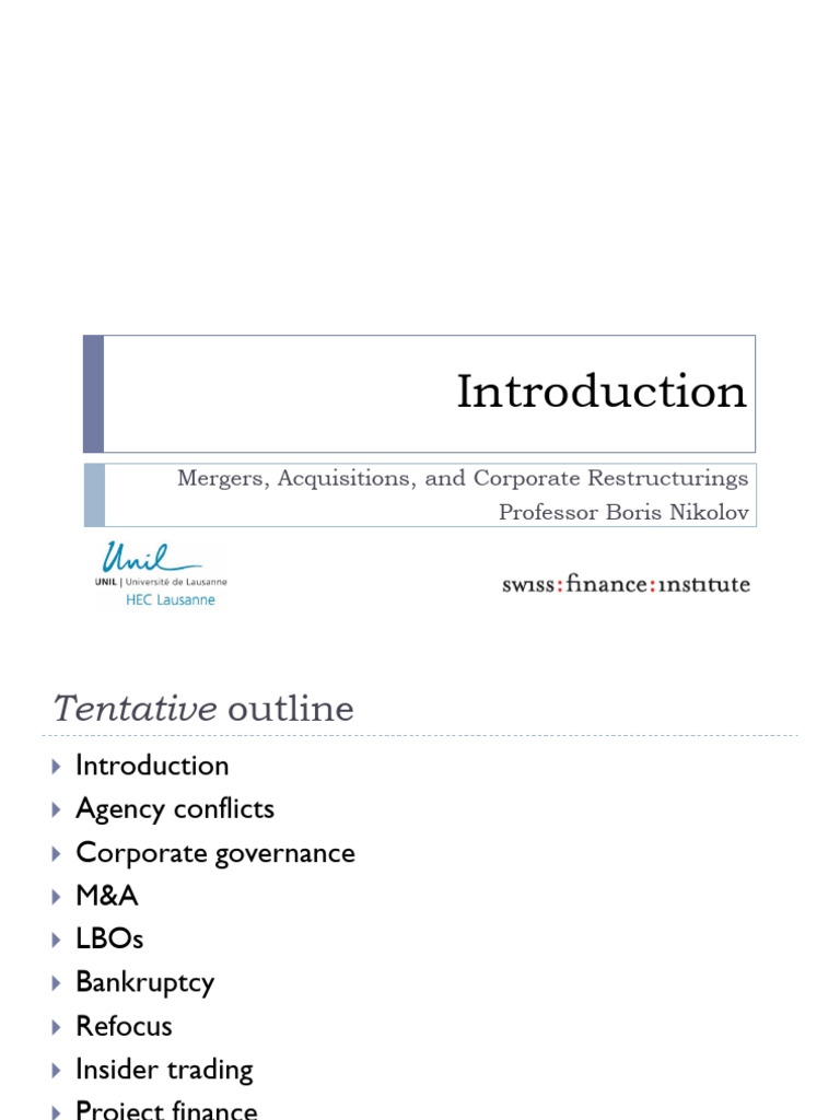 lecture01_Introduction | PDF | Mergers And Acquisitions | At&T lecture01_Introduction | PDF | Mergers And Acquisitions | At&T