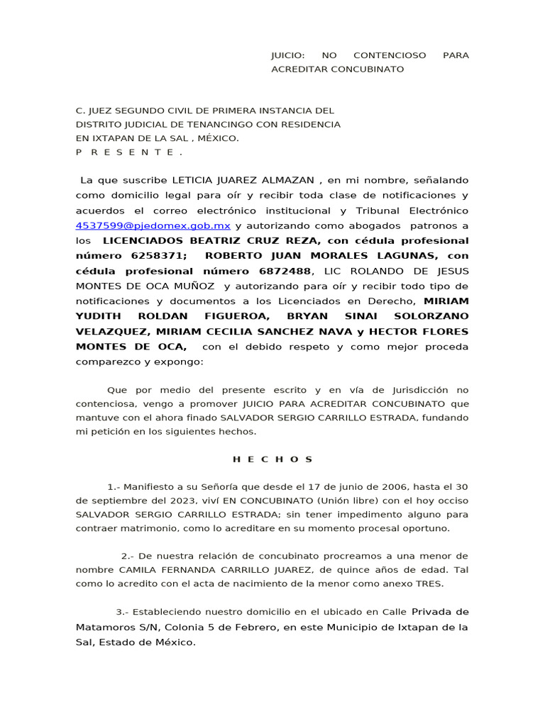 Concubinato Leticia Juarez | PDF | Justicia | Crimen y violencia