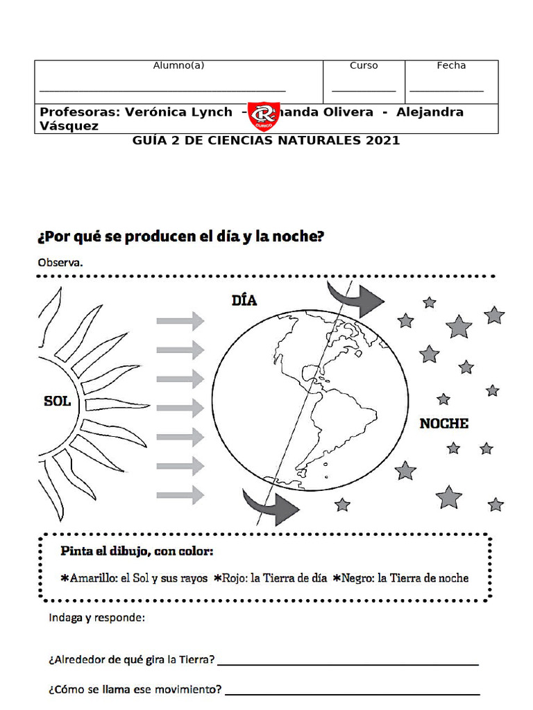 Guía Cs. Naturales Día y Noche | PDF | Ciencia y matemáticas
