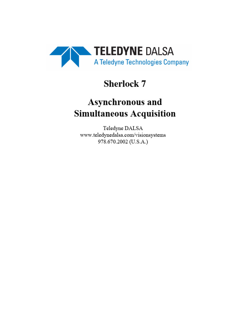 Sherlock 7 Asynchronous and Simultaneous Acquisition v1.1 | PDF | Software Engineering | Software