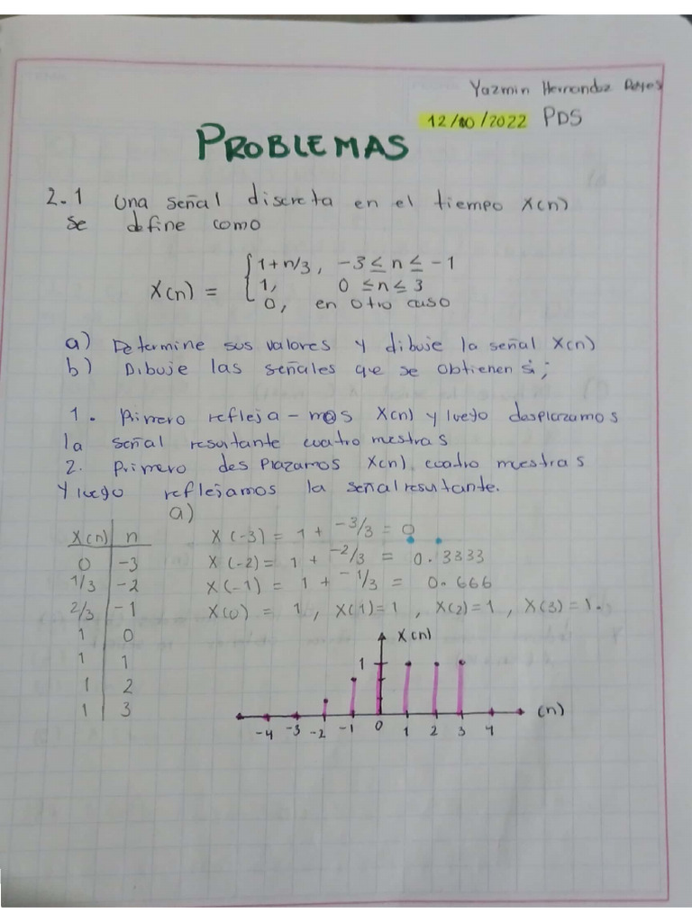 P2 T1 Señales y Sistemas Discretos YHR | PDF