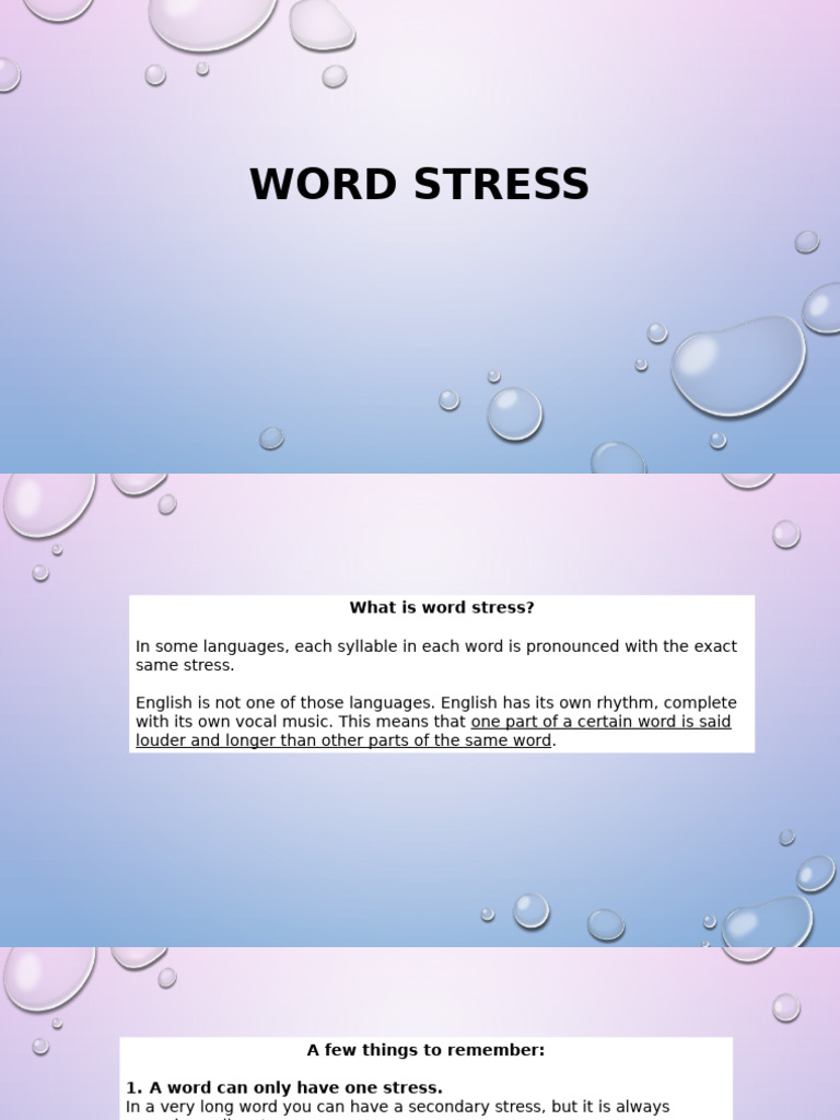 Understanding English Word Stress Rules | PDF