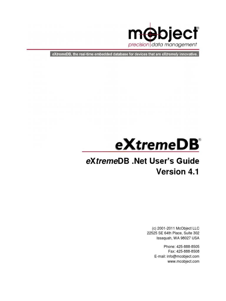 eXtremeDB Dot Net User Guide | PDF | Database Index | C Sharp (Programming Language)
