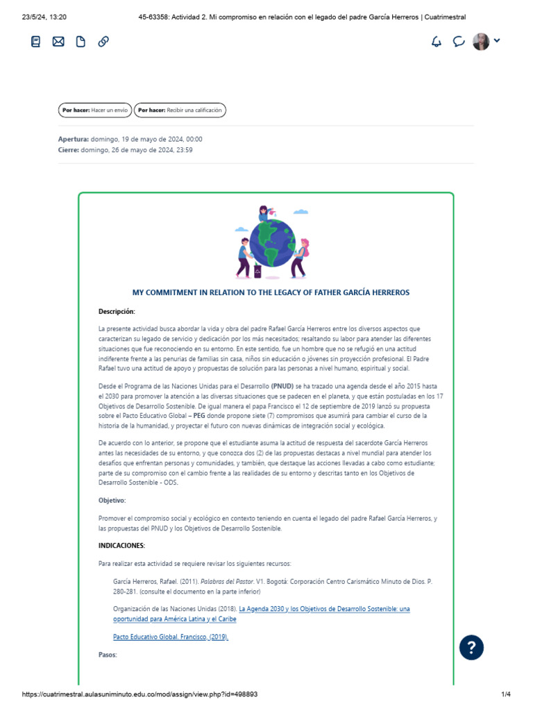 45-63358 - Actividad 2. Mi Compromiso en Relación Con El Legado Del Padre García Herreros ...