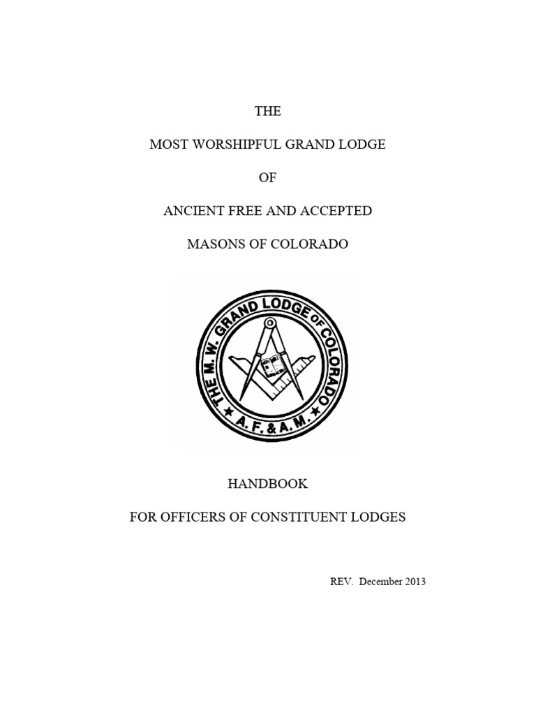 Colorado Masonic Lodge Officer Handbook | PDF | Freemasonry | Titles