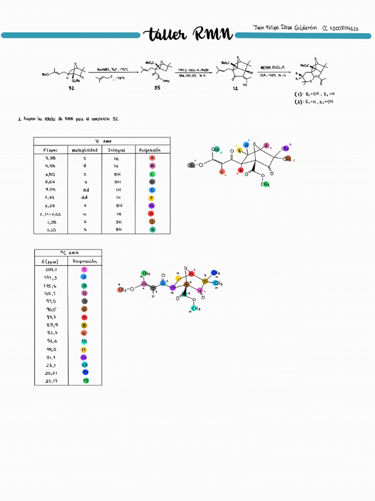 Taller de RMN, Lab Organica II | PDF