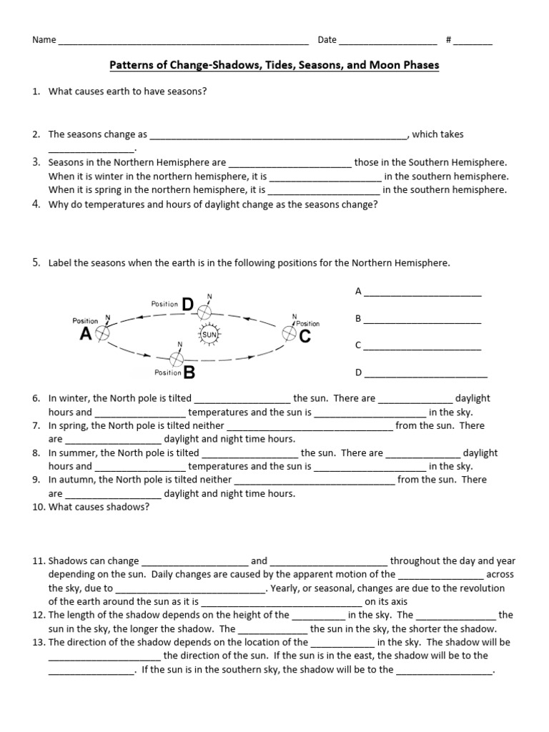 Moon Phases and Tides Worksheet | PDF | Tide | Moon