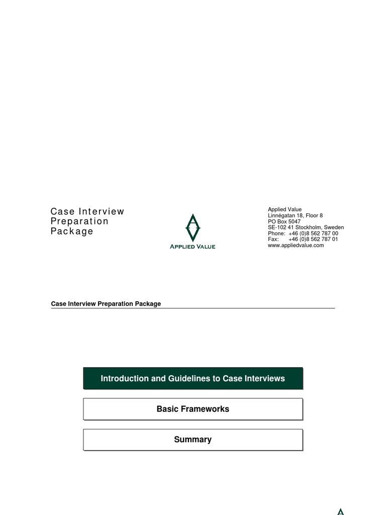 Case Interview Prep for Applied Value | PDF | Career & Growth