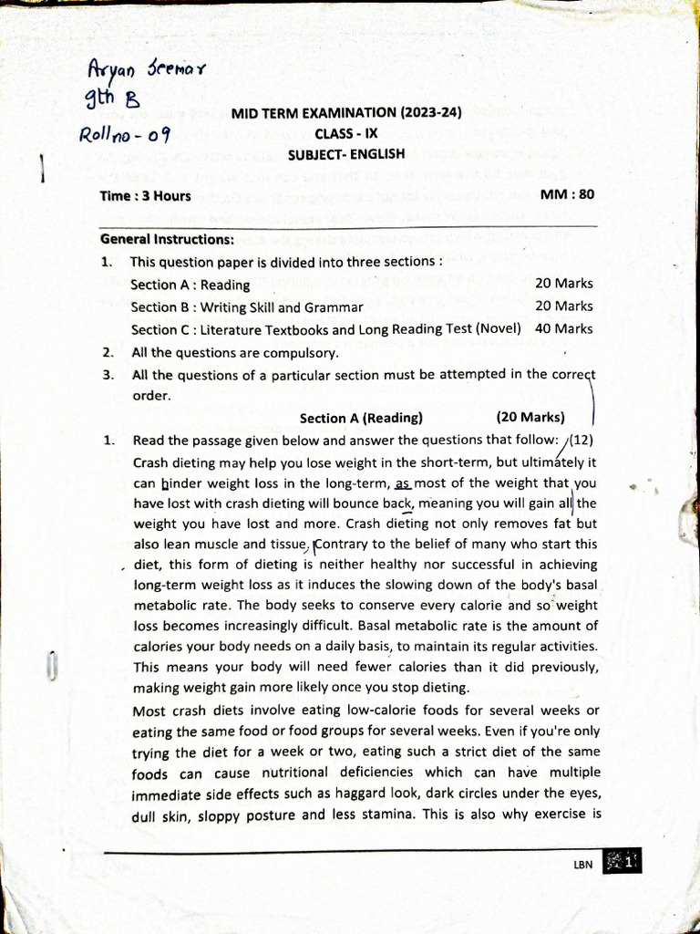 English Midterm 9th 13-Sep-2024 12-53-00 | PDF