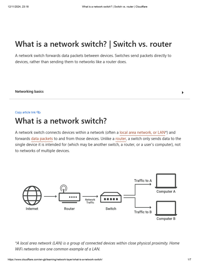 Network Switch and Routers | PDF | Computer Network | Network Switch