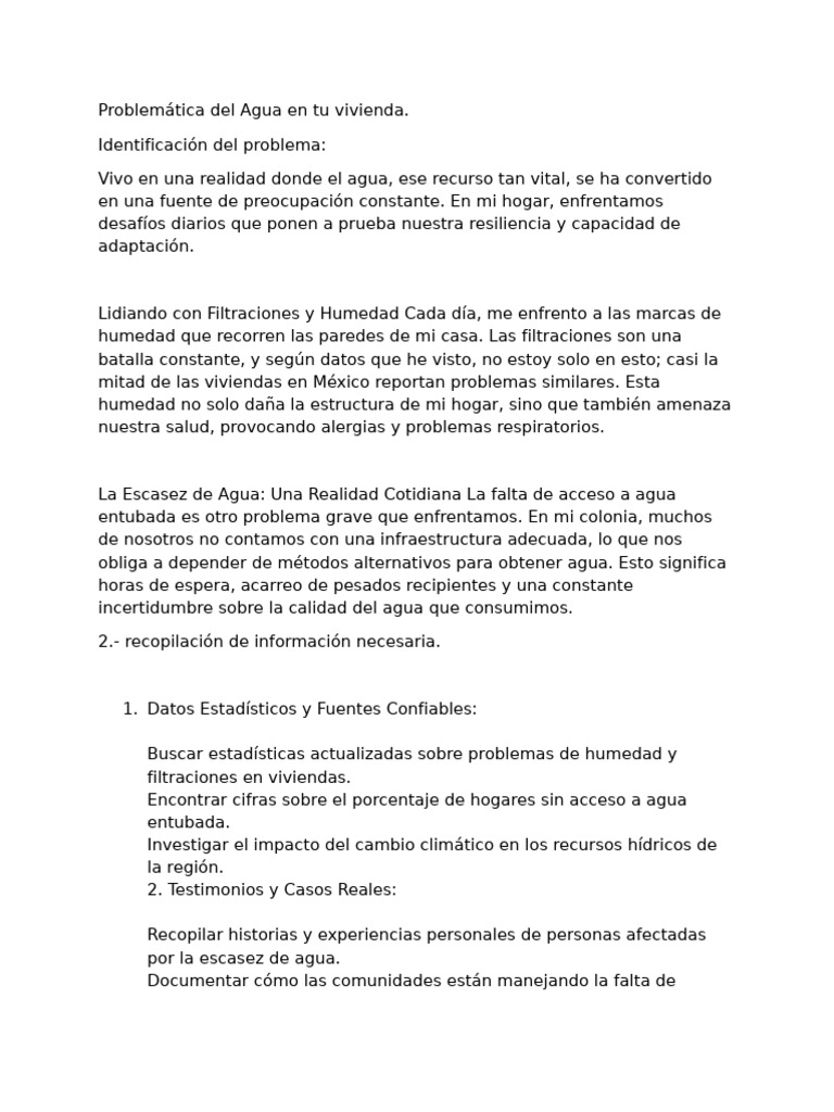 Problemas de Agua y Soluciones en Casa | PDF | Agua | Riego