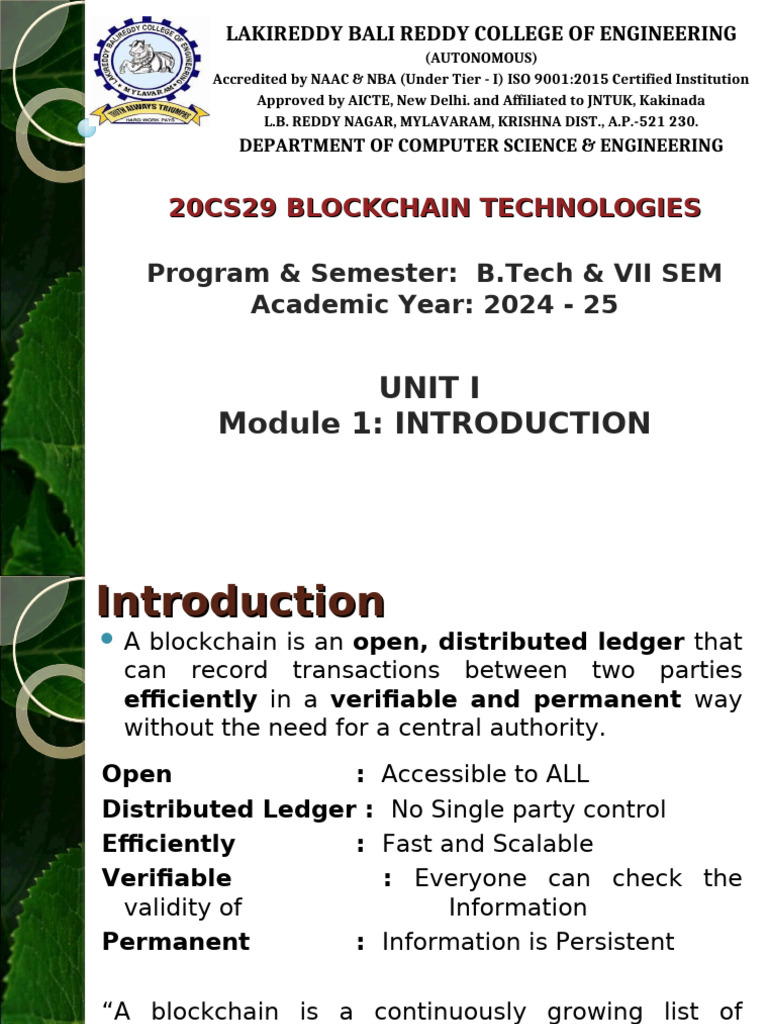 BCT Unit-1 | PDF | Cryptocurrency | Public Key Cryptography