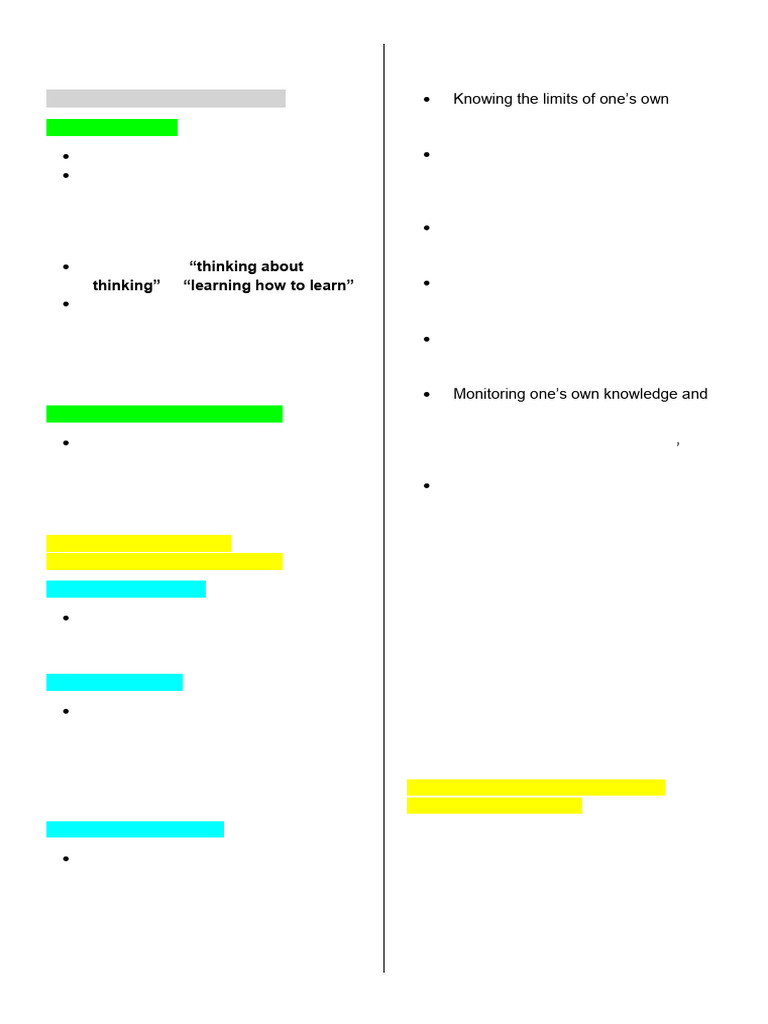 FLCT Reviewer | PDF | Metacognition | Learning