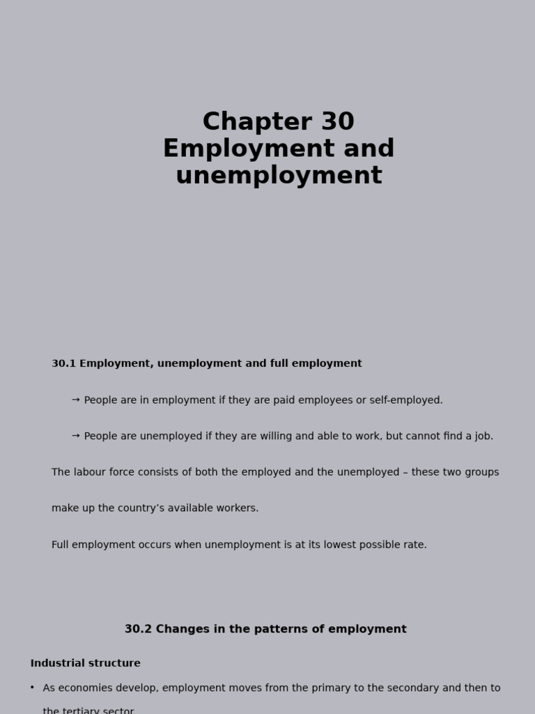 Chapter - 30 Employment and Unemployment | PDF | Unemployment | Employment