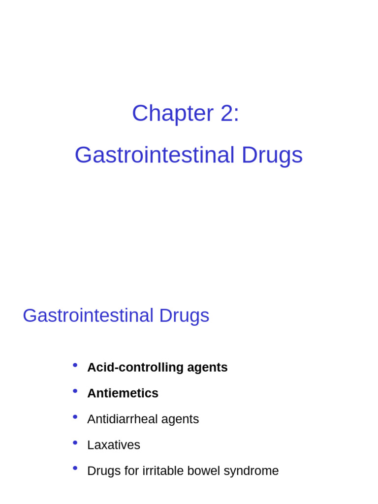 Pharmacology of Gastrointestinal Drugs | PDF | Nausea | Vomiting