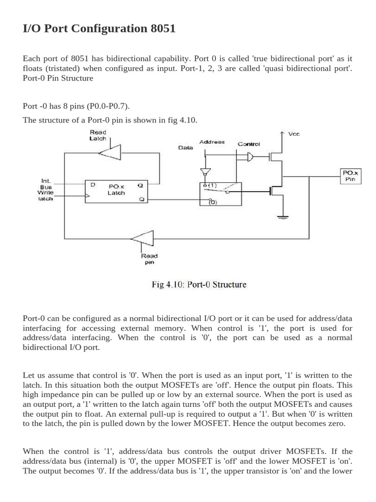 IO Port Configuration 8051 | PDF | Input/Output | Electronics IO Port Configuration 8051 | PDF | Input/Output | Electronics