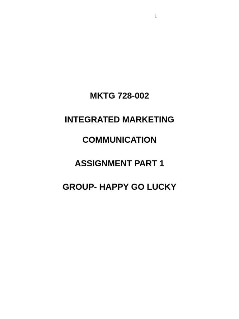 Imc Assignment Part 1 Group Happy Go Lucky | PDF | Brand | Restaurants