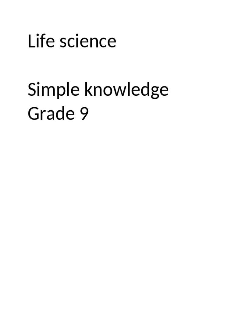 Life Science 9 SIMPLE KNOWLEGE | PDF | Cell (Biology) | Dominance ...