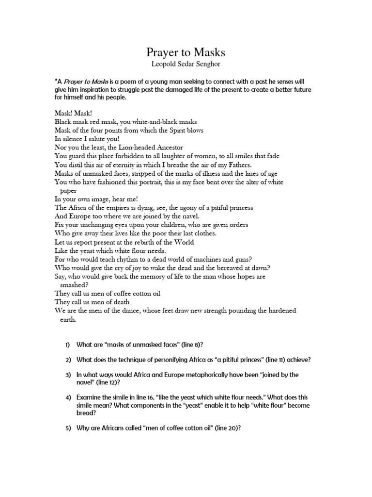 Prayer To Masks - Compress | PDF