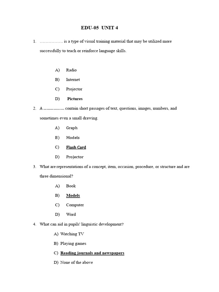 MCQ EDU 05 UNIT 2,3,4 | PDF | Lesson Plan | Educational Assessment