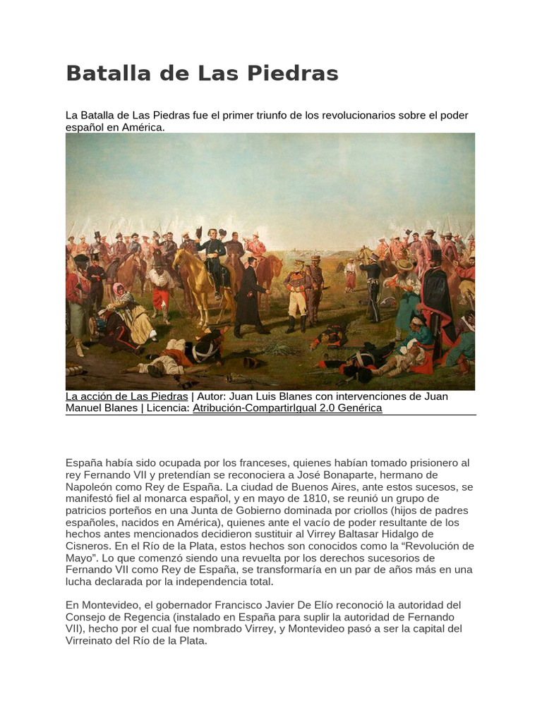 Batalla de Las Piedras | PDF | Historia