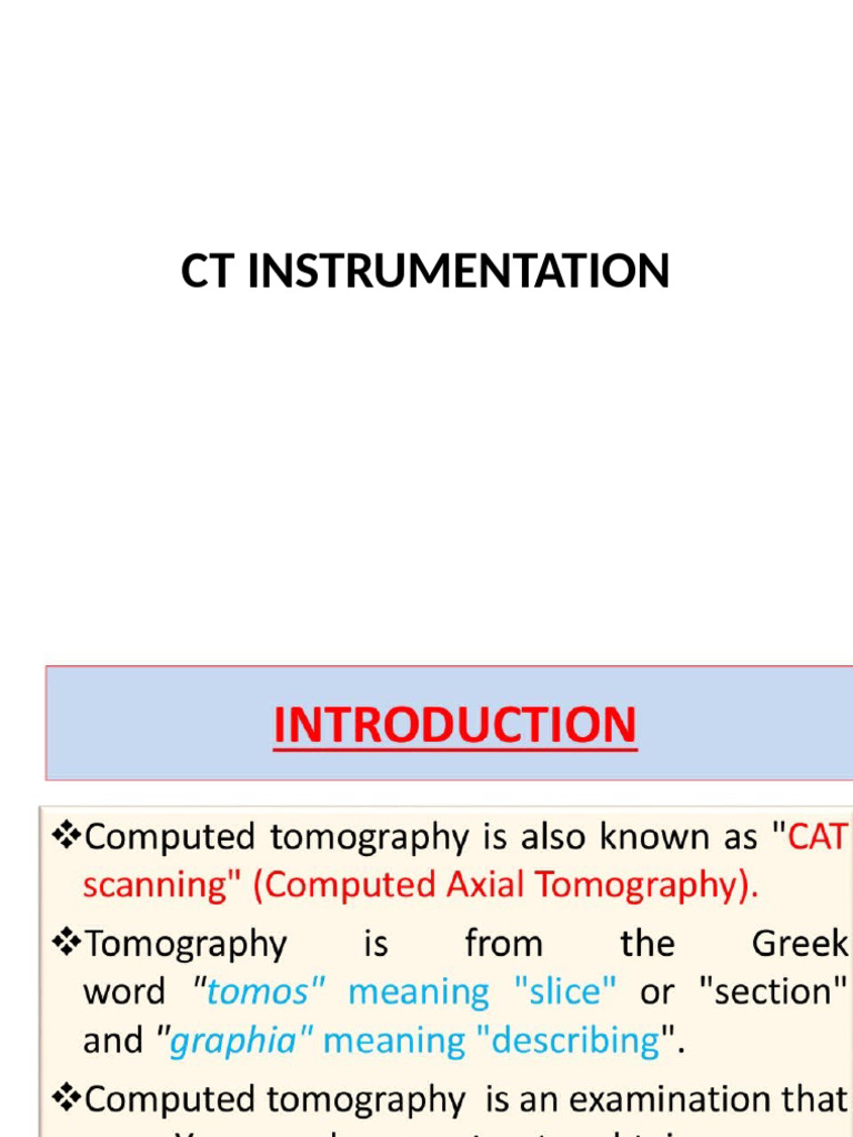 CT Instrumentation | PDF