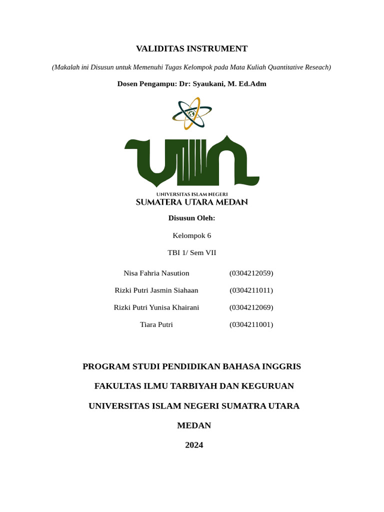 Definisi Validitas Instrumen Penelitian | PDF