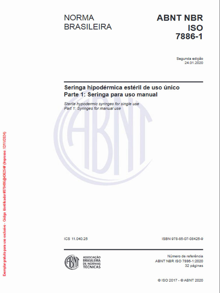 Abnt NBR Iso 7886-1 | PDF