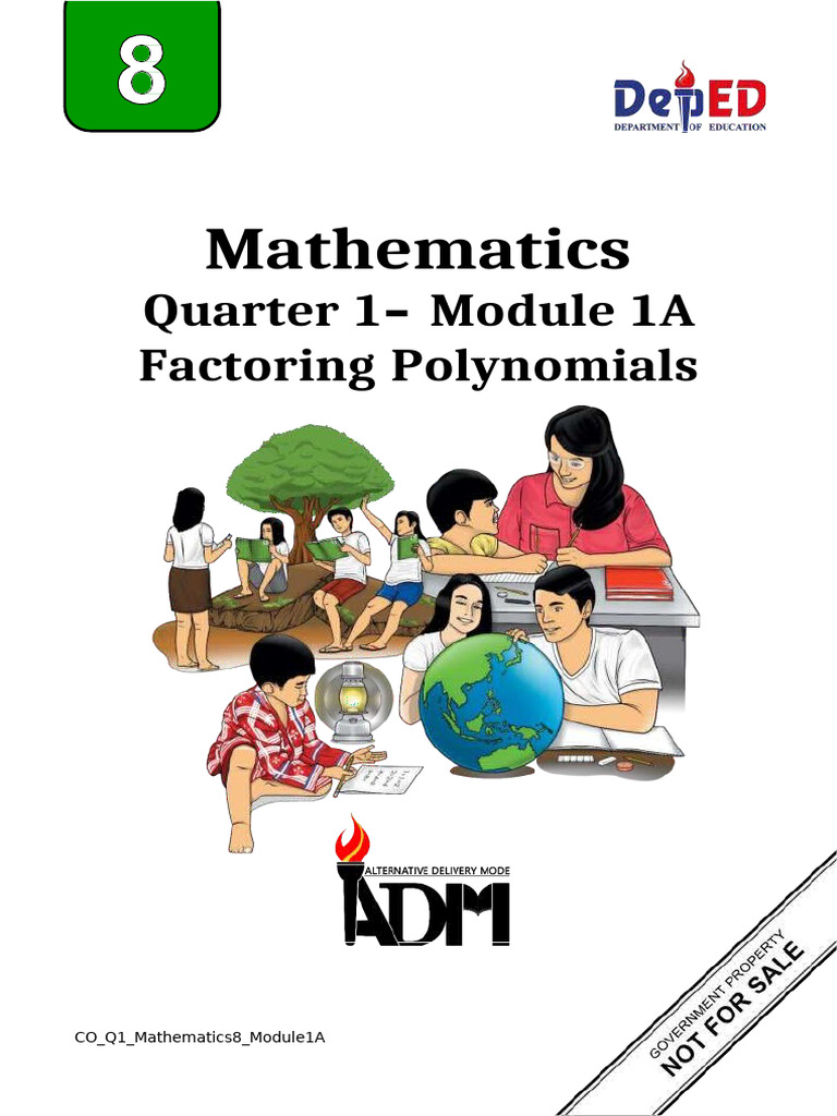 Math8 q1 Mod1a Factoring-Polynomials v2 | PDF | Factorization | Polynomial