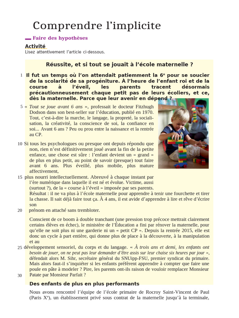 Comprendre L Implicite Devoir | PDF | Linguistique