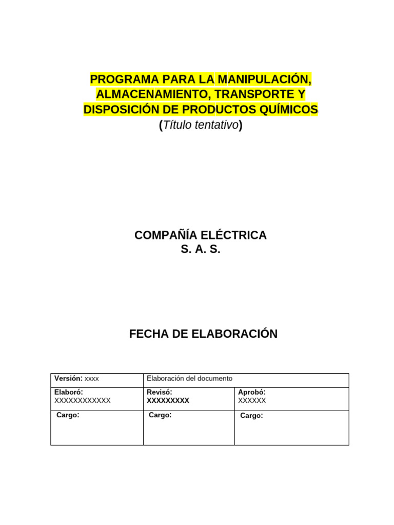 Programa de Riesgo Químico | PDF | Riesgo | Laboratorios