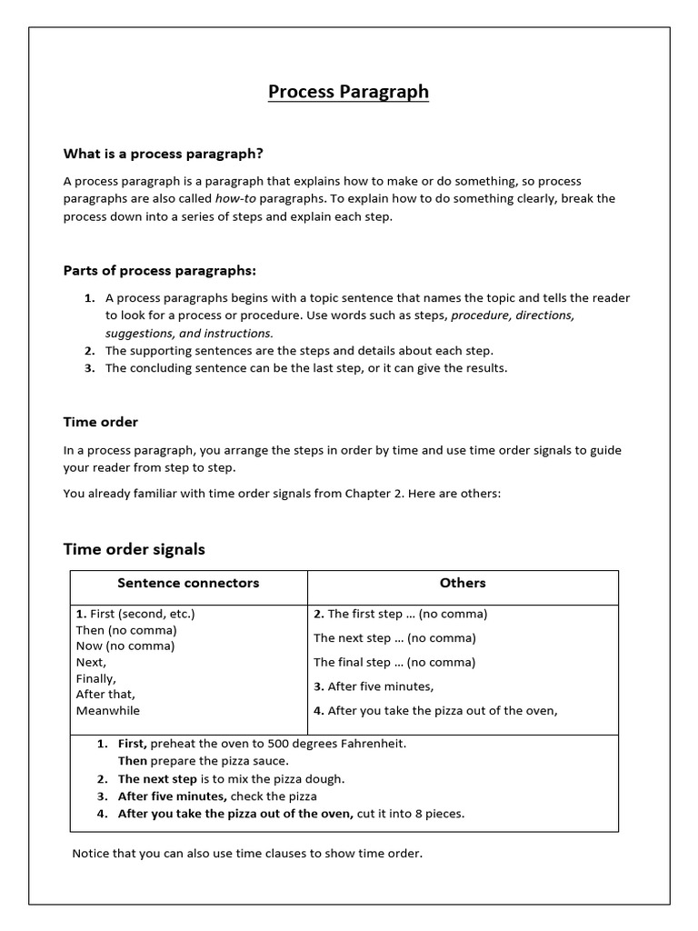Process Paragraphs | PDF | Language Mechanics | Syntax
