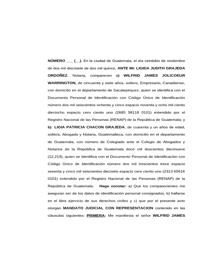 Mandato Judicial Con Representación MR. WILL | PDF | Justicia | Crimen y violencia
