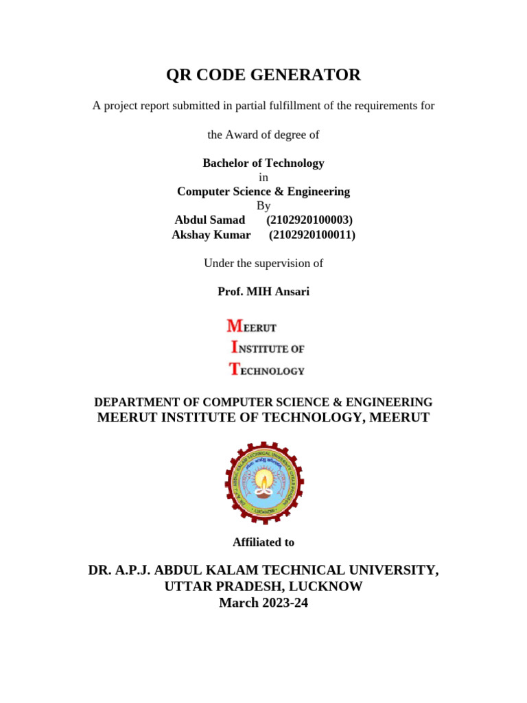 A Generic Thesis Skeleton | PDF | Qr Code | Information Technology