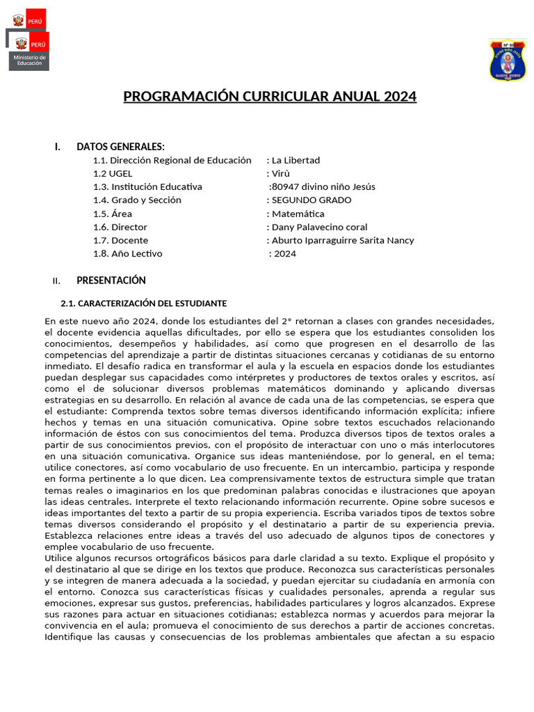 Programacion Anual Segundo | PDF | Números | Número racional