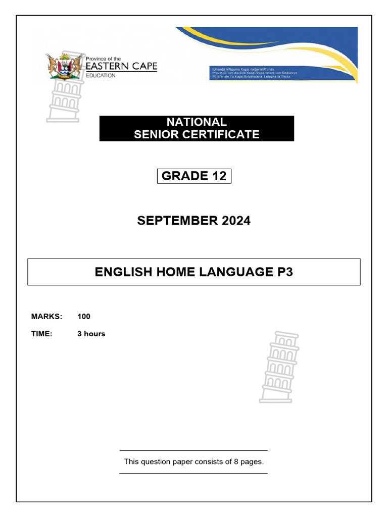 EC English HL Grade 12 September 2024 P3 and Memo | PDF | Essays ...