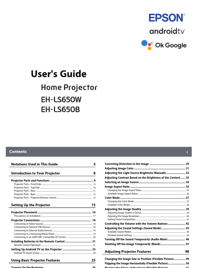 UsersGuide EHLS650 EN Rev00 | PDF | Hdmi | Usb