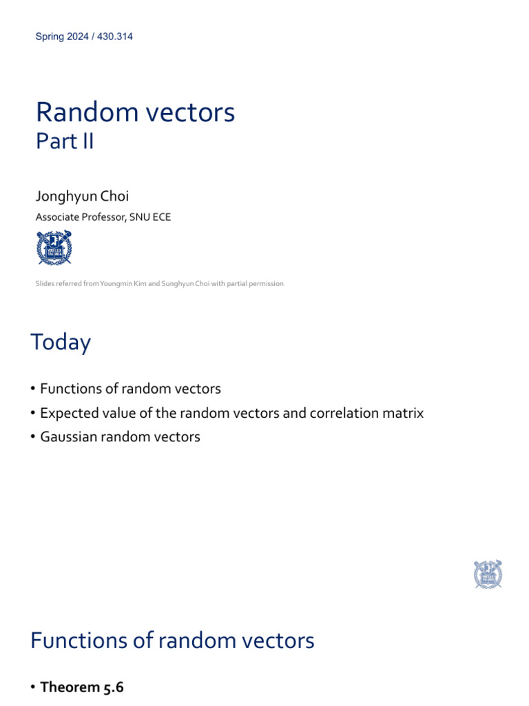 17 Random Vectors 2 Lecture | PDF | Covariance | Normal Distribution